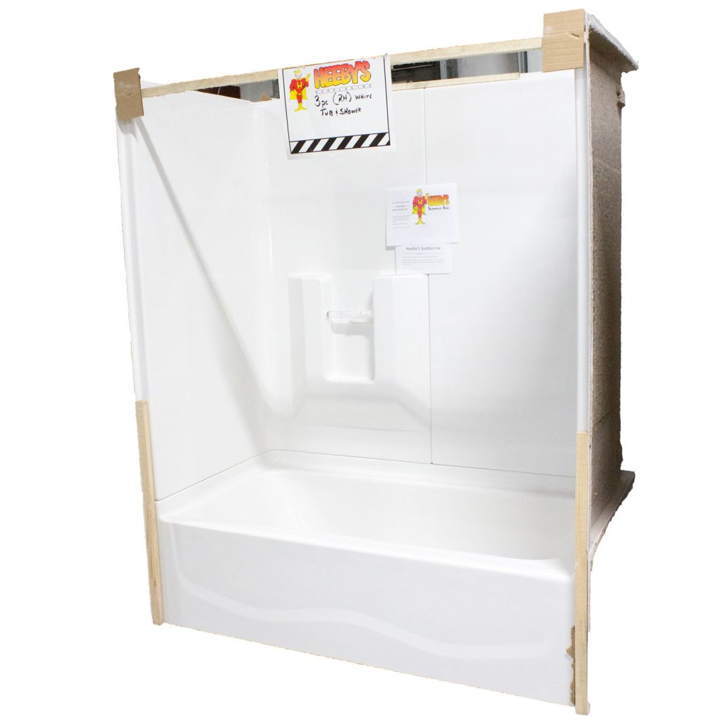 60" RH 3 pc Tub and Shower | Heeby's Surplus Inc.