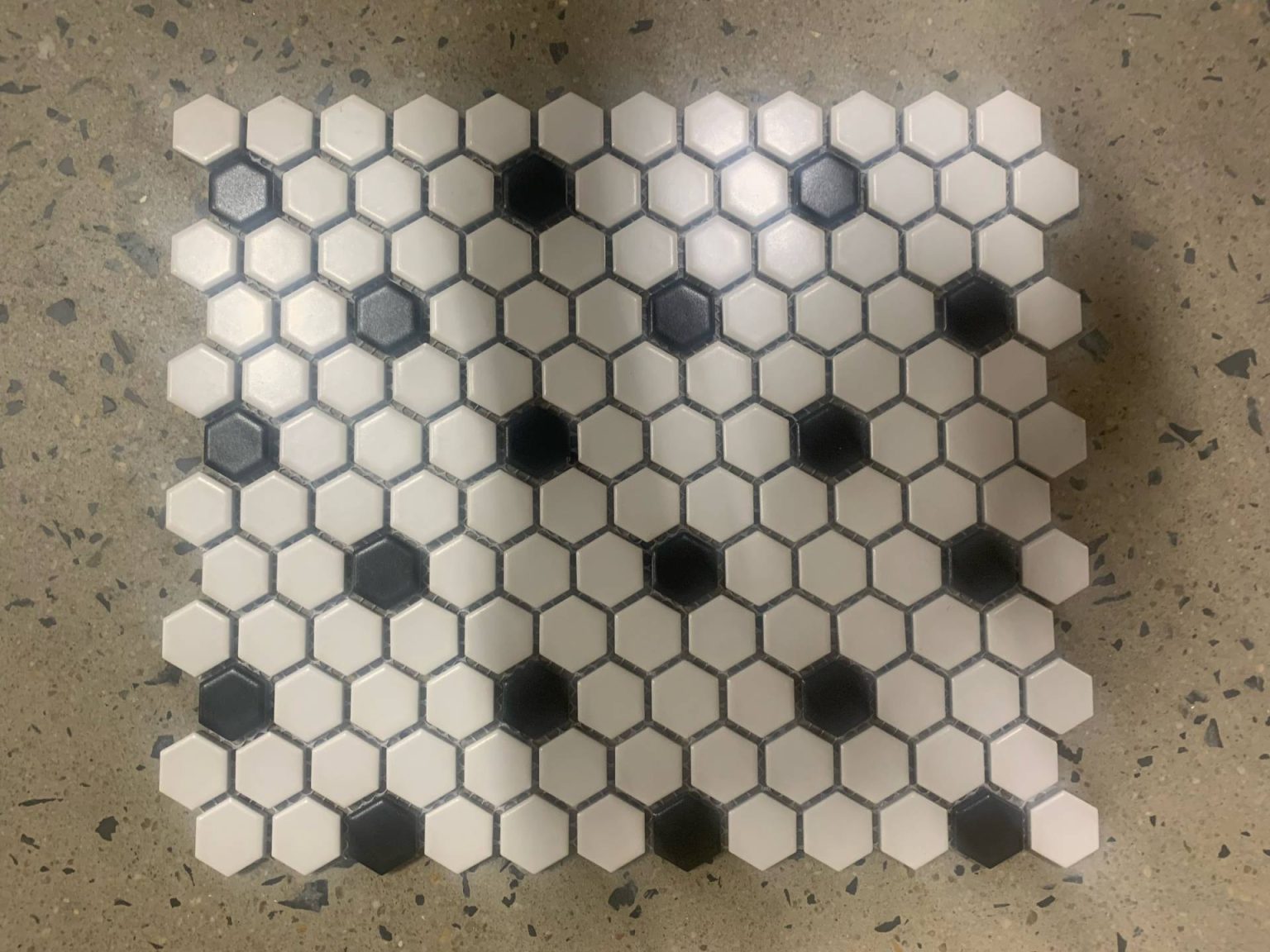 Black and White Mosaic Hexagon Tile | Heeby's Surplus Inc.
