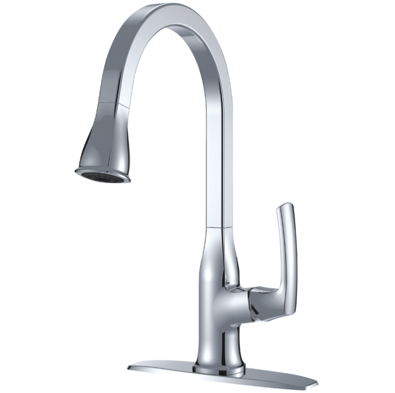 Freendo Cardania Single Handle High Arc Pull-Down Kitchen Faucet ...
