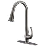 Freendo Grand Single Handle Pull-Down Kitchen Faucet Brushed Nickel ...